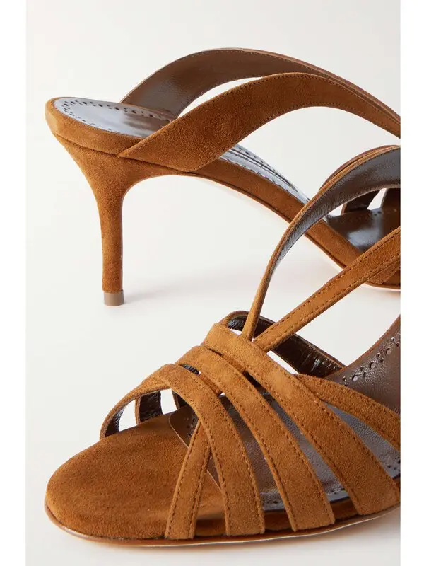 Manolo Blahnik Amaluna" Suede High-heeled Sandals