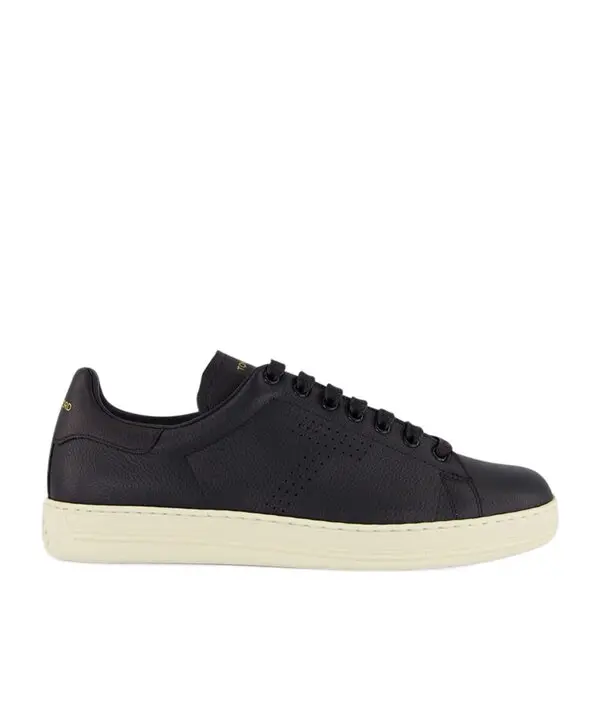 TOM FORD Perforated Leather Lace-up Sneakers - Black
