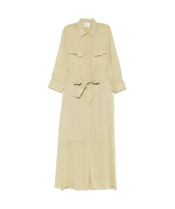 FORTE_FORTE Maxi Shirt Dress With Tie Waist - Nude