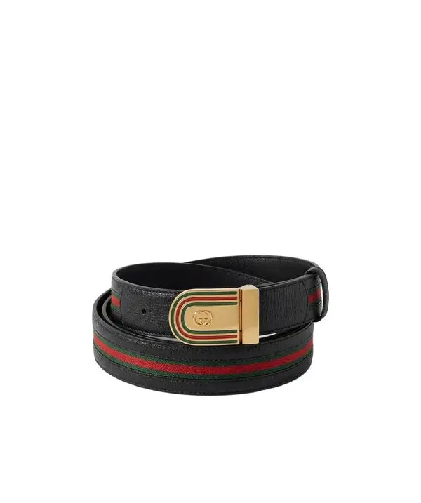 Gucci Double G Logo Belt - Black