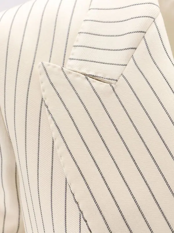 TOM FORD Striped Double-breasted Blazer - Nude