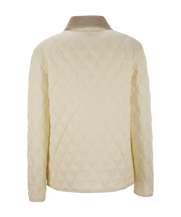 FAY Diamond Quilted Shirt Jacket With Lapels And Welt Pockets