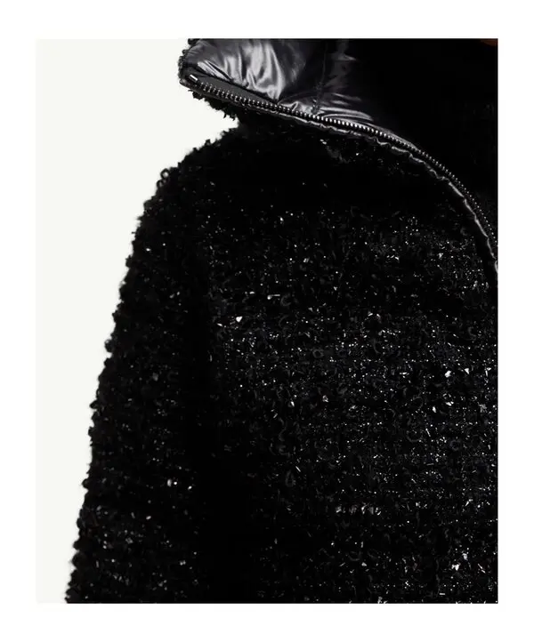 Moncler Urbel Tweed Short Down Jacket