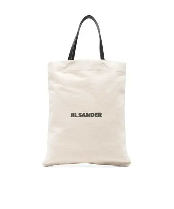 JIL SANDER Book Logo Tote Bag - White