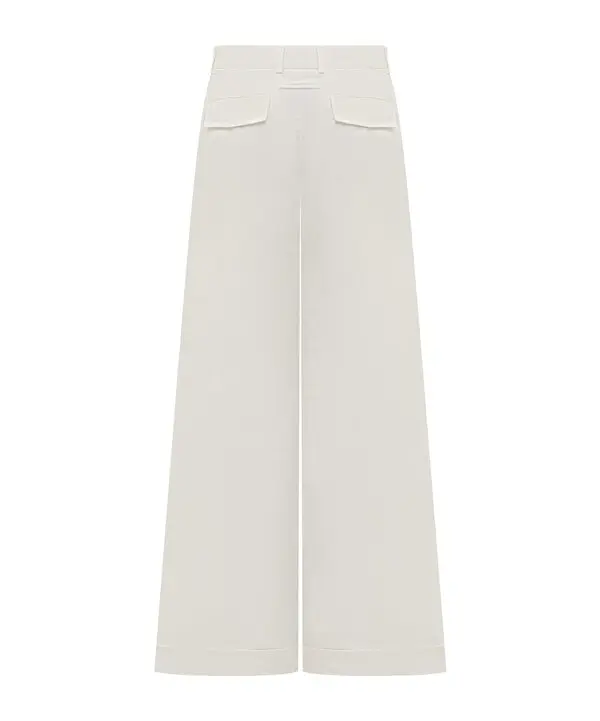 Palm Angels Wide Leg Pleated Trousers - White
