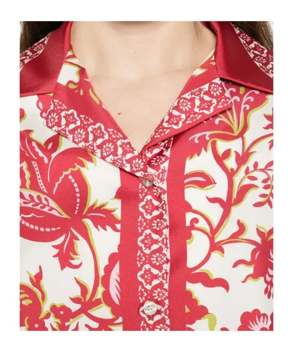Etro Floral Print Short Sleeve Shirt - Red