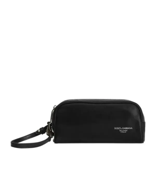Dolce & Gabbana Dolce Gabbana Tempesta Logo Printed Toiletry Bag - Black