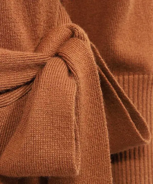 YVES SALOMON Belted High-neck Dress