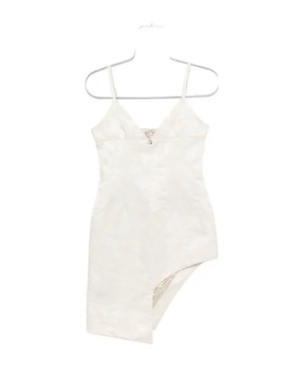 Coperni Asymmetric Floral-jacquard Mini Dress