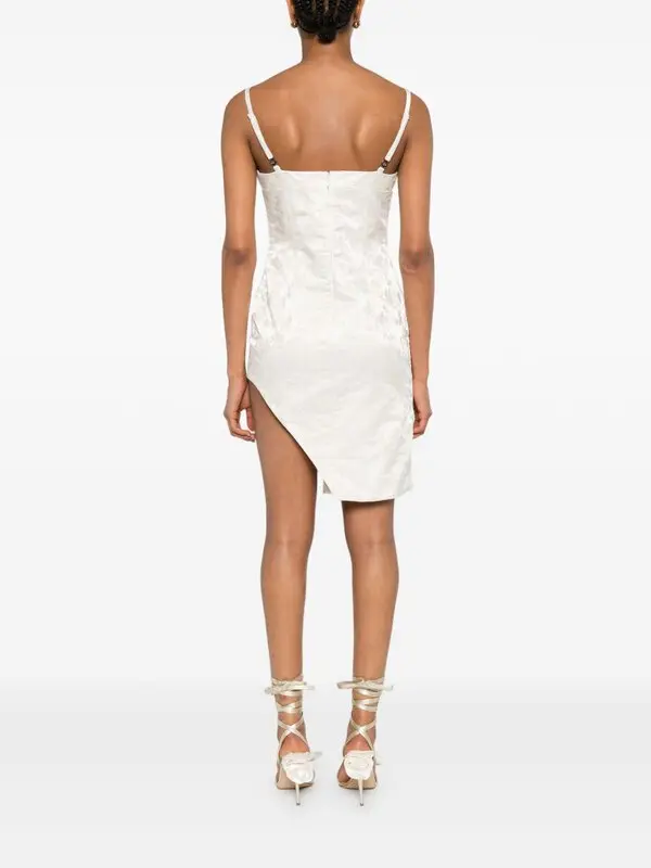 Coperni Asymmetric Floral-jacquard Mini Dress