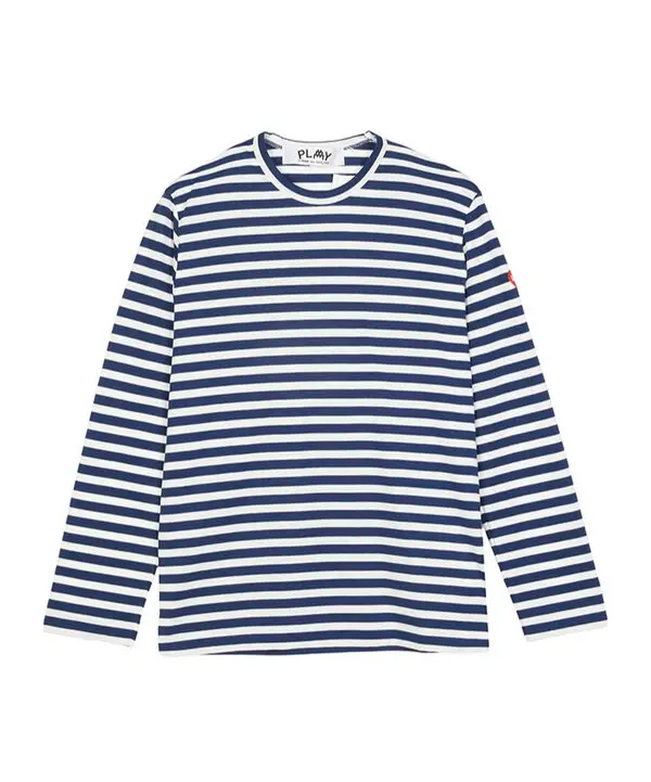 Play Comme Des Garcon Logo-appliqué Striped T-shirt