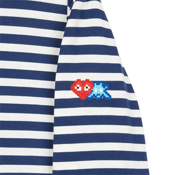 Play Comme Des Garcon Logo-appliqué Striped T-shirt