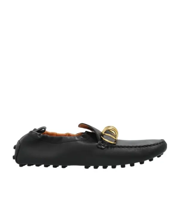 TOD'S Ring Embellished Slip-on Loafers - Black