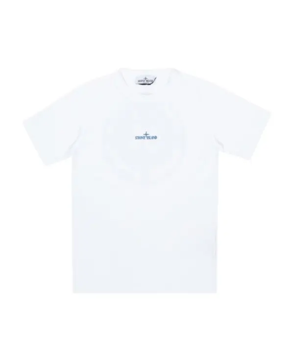 Stone Island Logo Print Short Sleeve T-shirt - White
