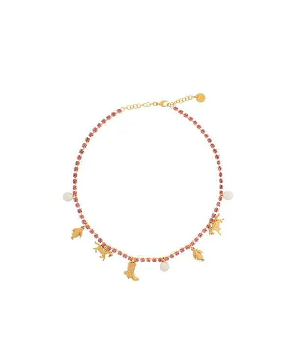 Marni Embellished Animal Charm Necklace - Yellow