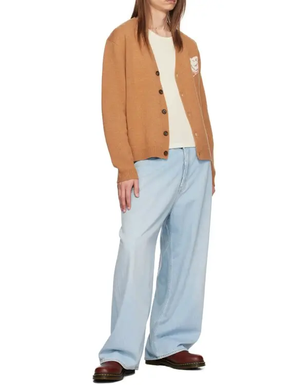 Maison Kitsuné Fox Head Intarsia Knit Cardigan - Sequoia