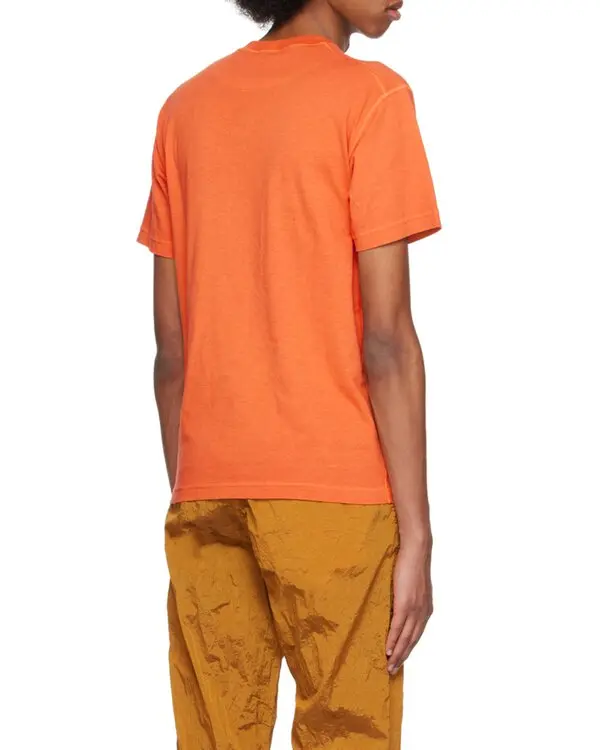 Stone Island Logo Patch Crewneck T-shirt - Orange