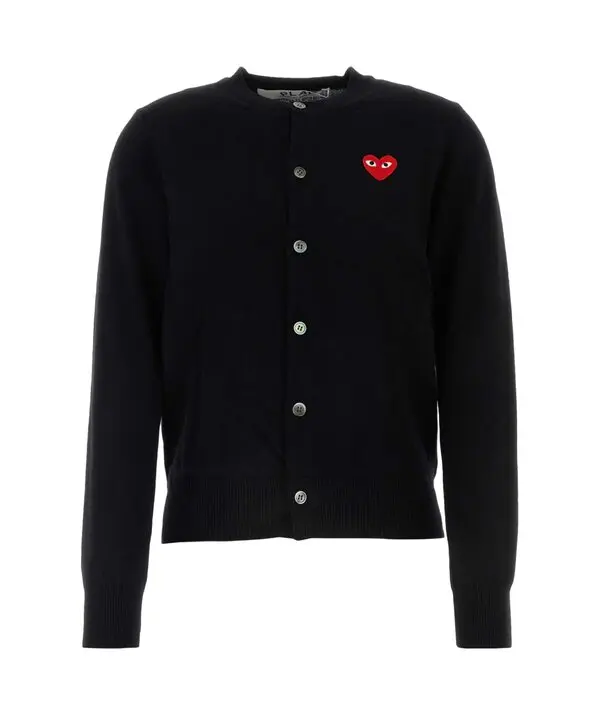 Play Comme Des Garcon Cardigan With Heart Logo - Black