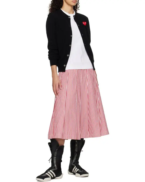Play Comme Des Garcon Cardigan With Heart Logo - Black