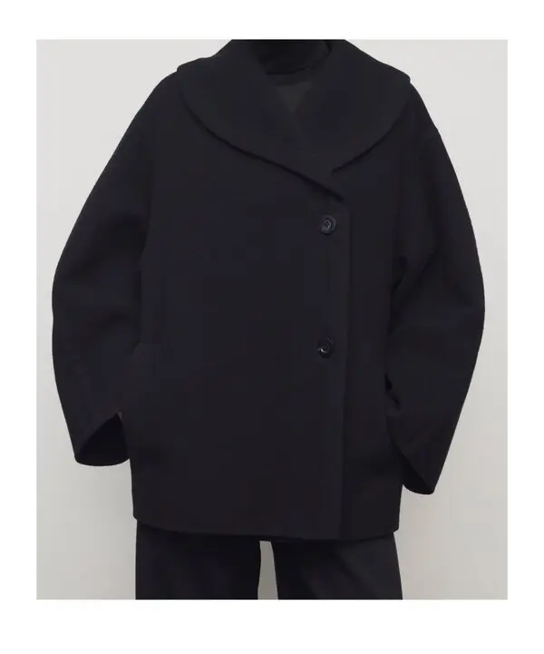 THE ROW Temur Wrap Coat - Black