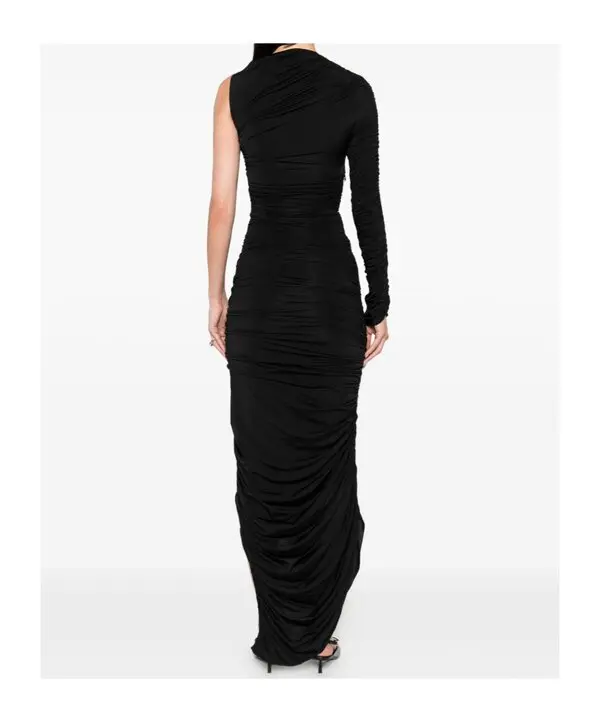 MUGLER One-sleeve Gathered Maxi Dress