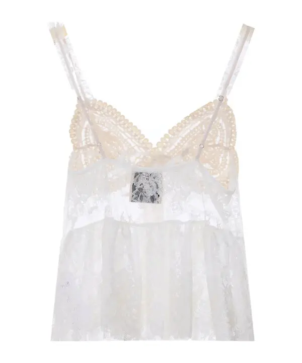 ANIYE BY Noa Lace Bow Detail Top - White