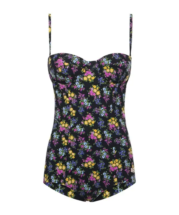 Dolce & Gabbana Floral Swimsuit - Black