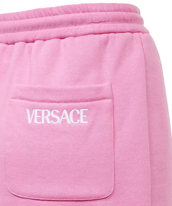 Versace Logo Detail Cotton Mini Skirt