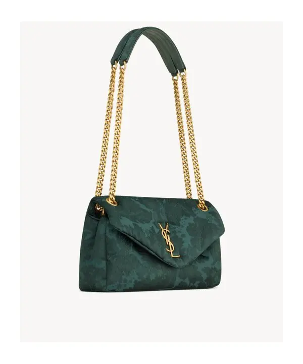 Saint Laurent Calypso Jacquard Small Shoulder Bag - Emerald