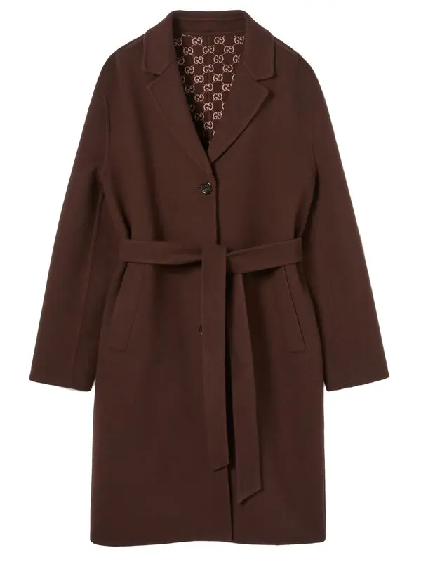 Gucci Belted Button-up Coat - No