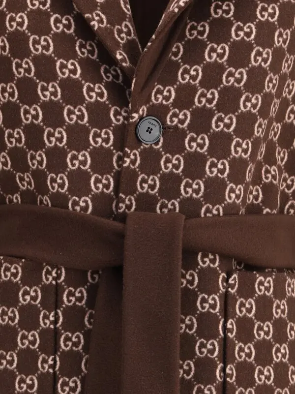 Gucci Belted Button-up Coat