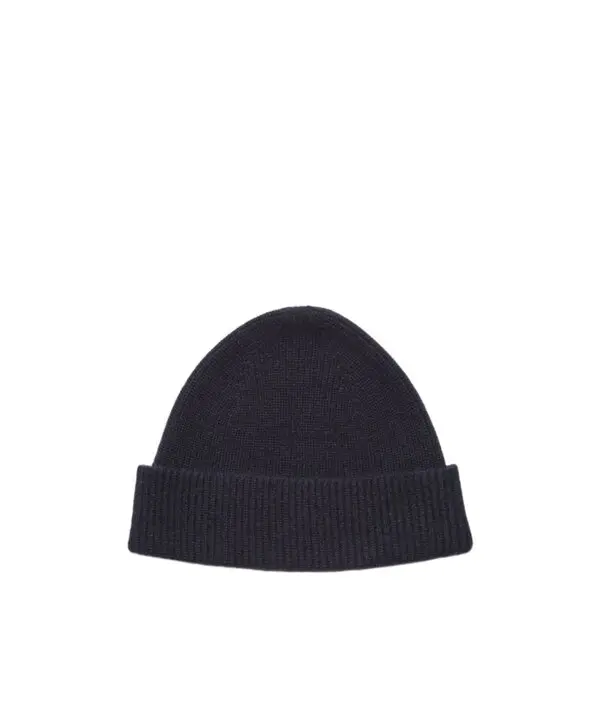 Zegna Turn-up Hem Knitted Beanie - Military Green Multicolored