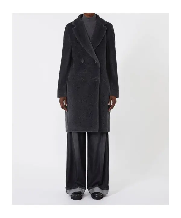 Max Mara Roseto Double Breasted Coat - Medium Gray