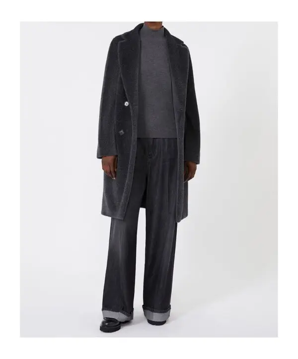 Max Mara Roseto Double Breasted Coat - Medium Gray
