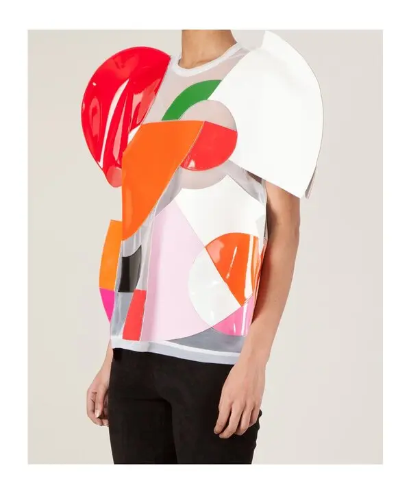 Junya Watanabe Multicolor Patchwork Sleeveless Top - White