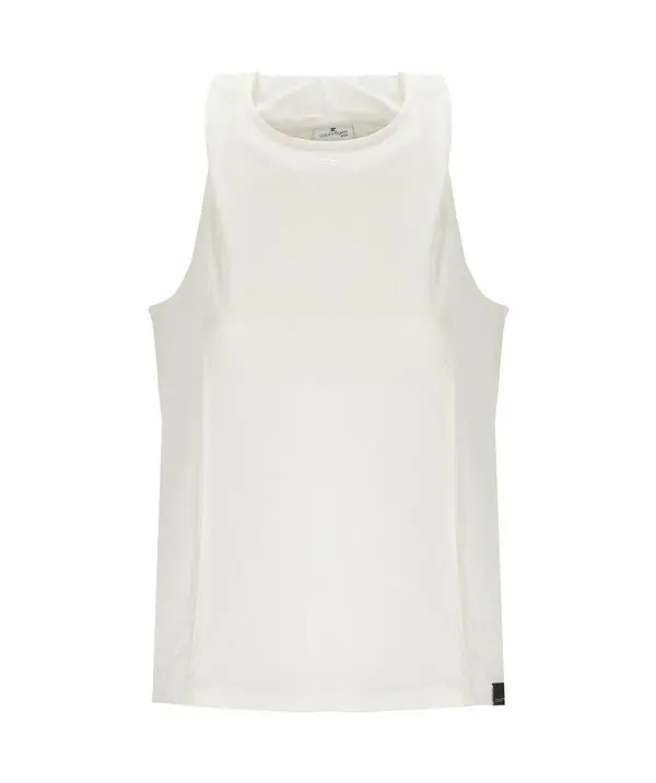 COURREGES Courrèges Logo Embroidered Hooded Tank Top - White