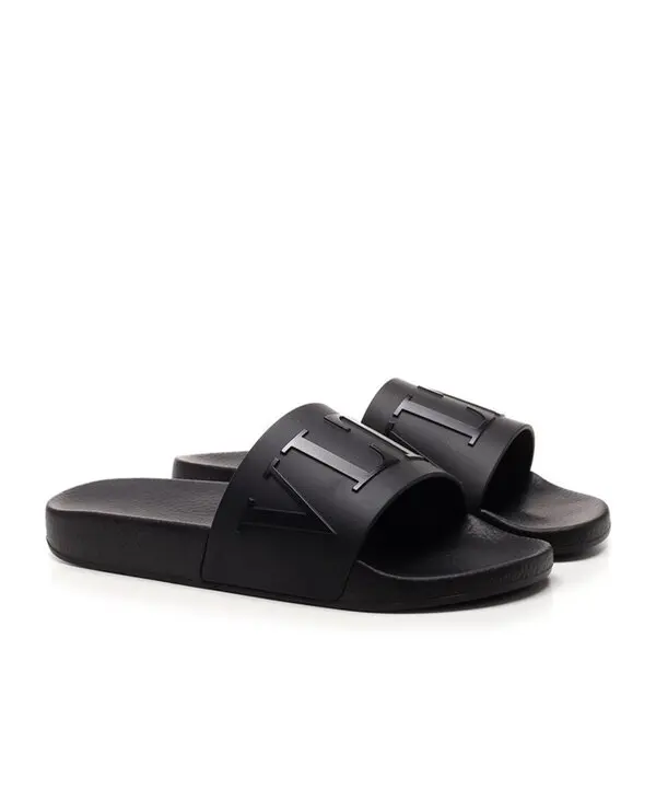 Valentino Garavani Vltn Logo Embossed Slip-on Slides