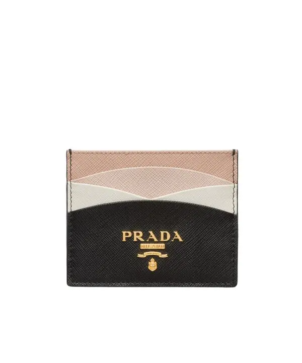 Prada Saffiano Leather Card Holder - Black
