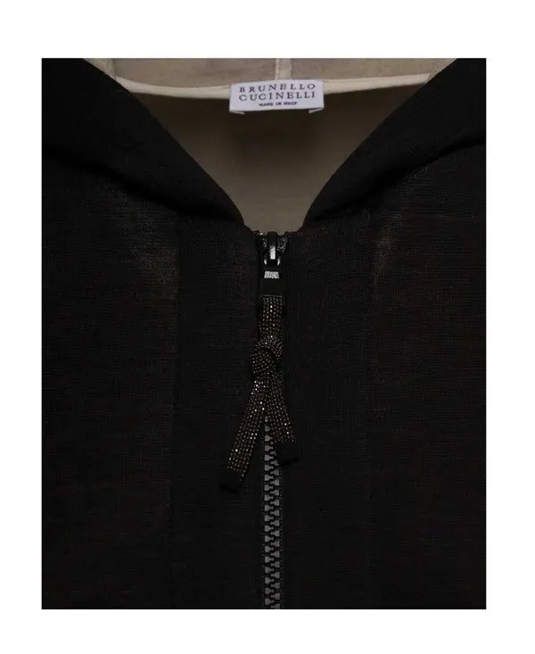 Brunello Cucinelli Zip-up Hooded Sweatshirt - Black