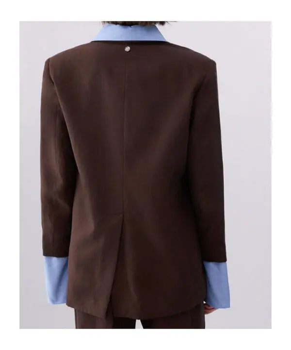 Liu Jo Embellished Scarf Detail Double-breasted Blazer