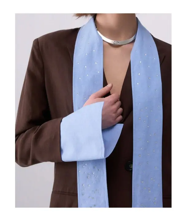 Liu Jo Embellished Scarf Detail Double-breasted Blazer