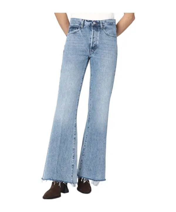 FRAME Wide-leg Jeans With Washed Effect - Blue