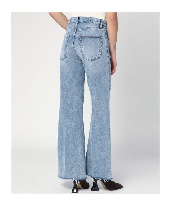FRAME Wide-leg Jeans With Washed Effect - Blue