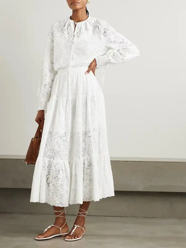 Erdem Floral-embroidered Cotton Lace Blouse