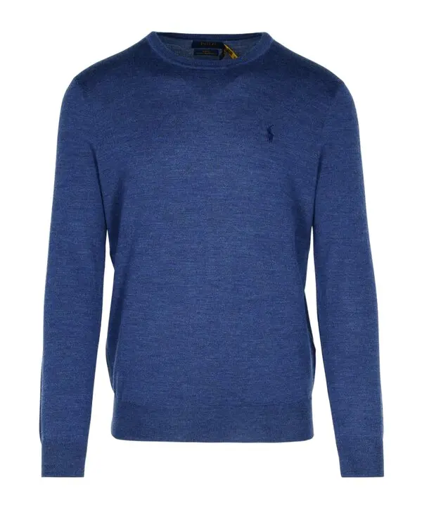 Polo Ralph Lauren Crewneck Jumper With Embroidered Logo - Blue