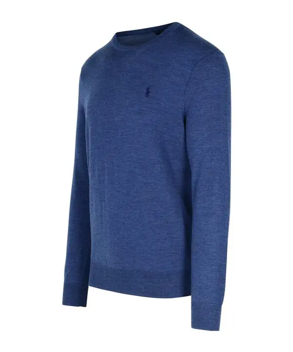 Polo Ralph Lauren Crewneck Jumper With Embroidered Logo - Blue