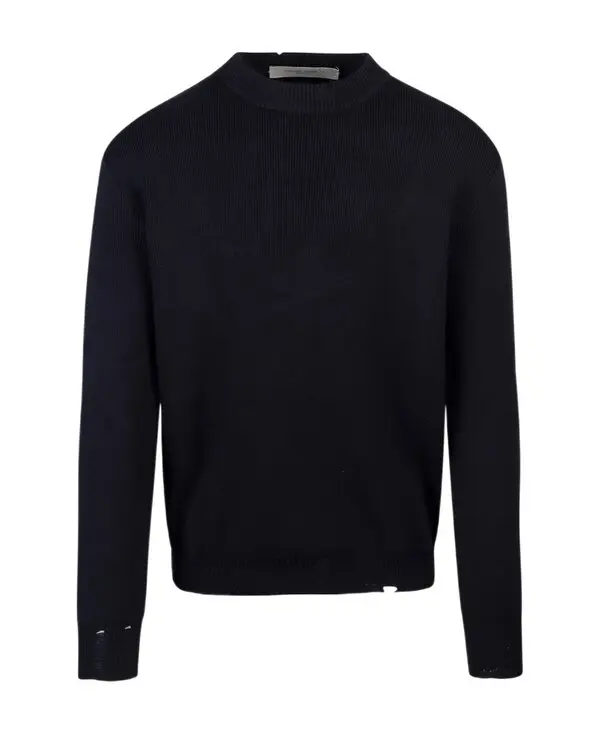 GOLDEN GOOSE Logo Patch Knitted Jumper - Black
