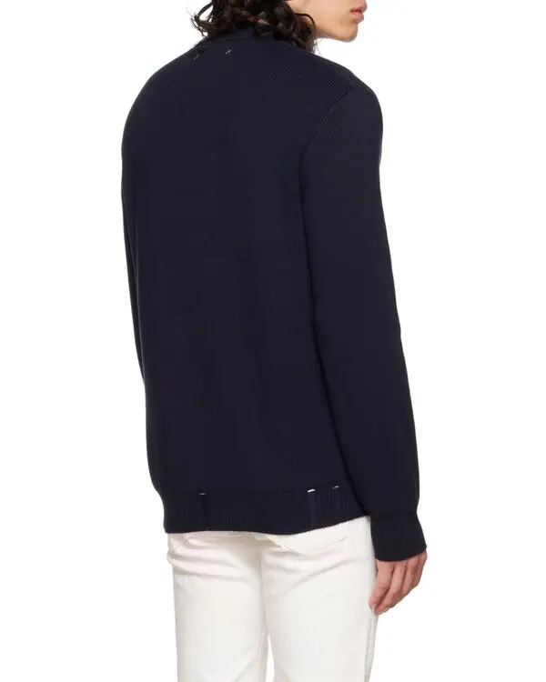 GOLDEN GOOSE Logo Patch Knitted Jumper - Black