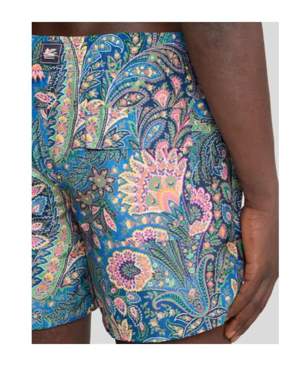 Etro Floral Paisley Swim Shorts - Blue