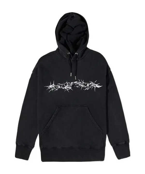 Givenchy Barbed Wire Printed Hoodie - Black
